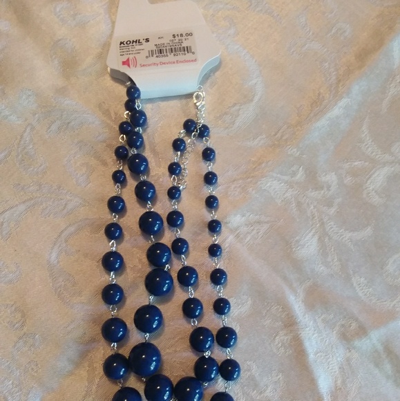 croft & barrow | Jewelry | Croft Barrow Blue Beads Double Chain ...